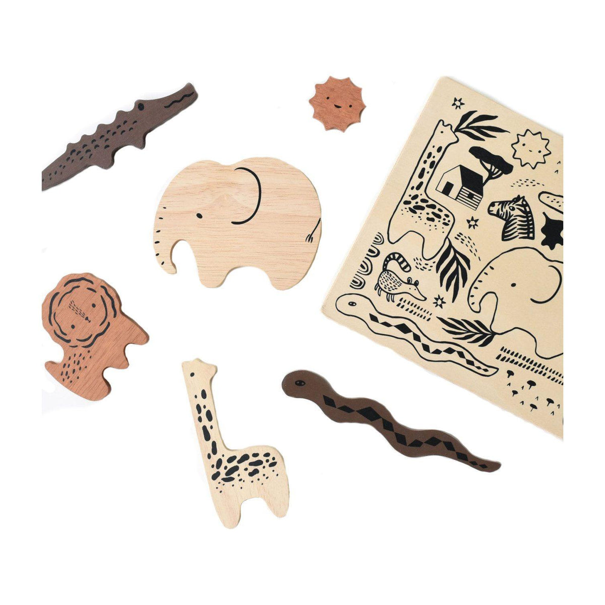 Wooden Puzzle | Safari Animals – OMAMImini